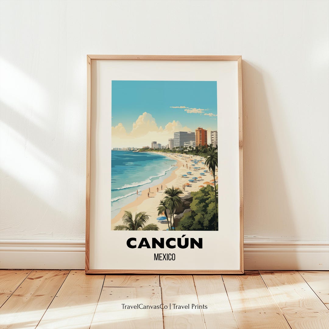 Cancún Travel Poster Wall Art, City Art Poster, Mexico Travel Prints ...