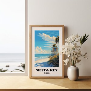 Siesta Key Travel Poster Wall Art, Florida Poster, Florida Print ...