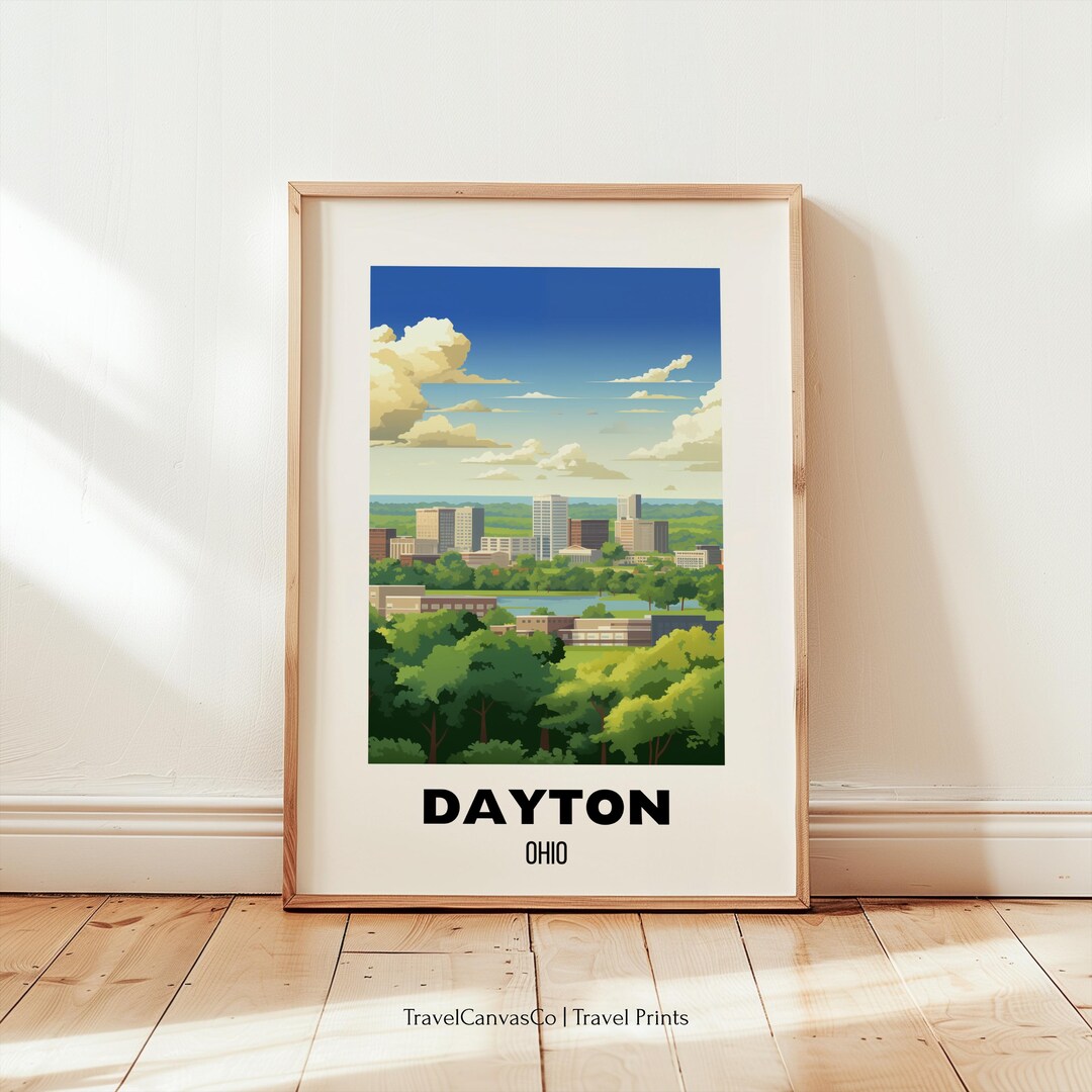 Dayton Ohio Travel Poster Wall Art, Dayton City Print, United States ...