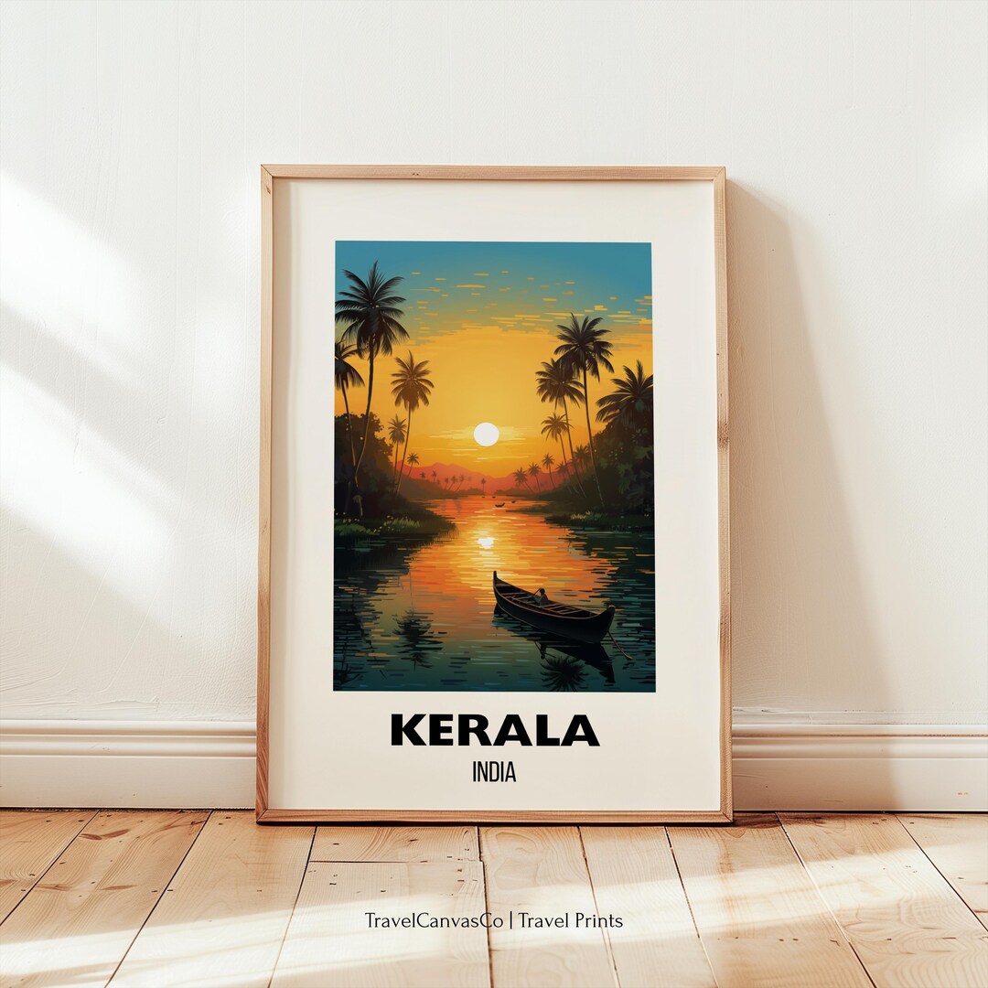 Kerala Travel Print Wall Art, Kerala India Travel Gift, Kerala Poster ...