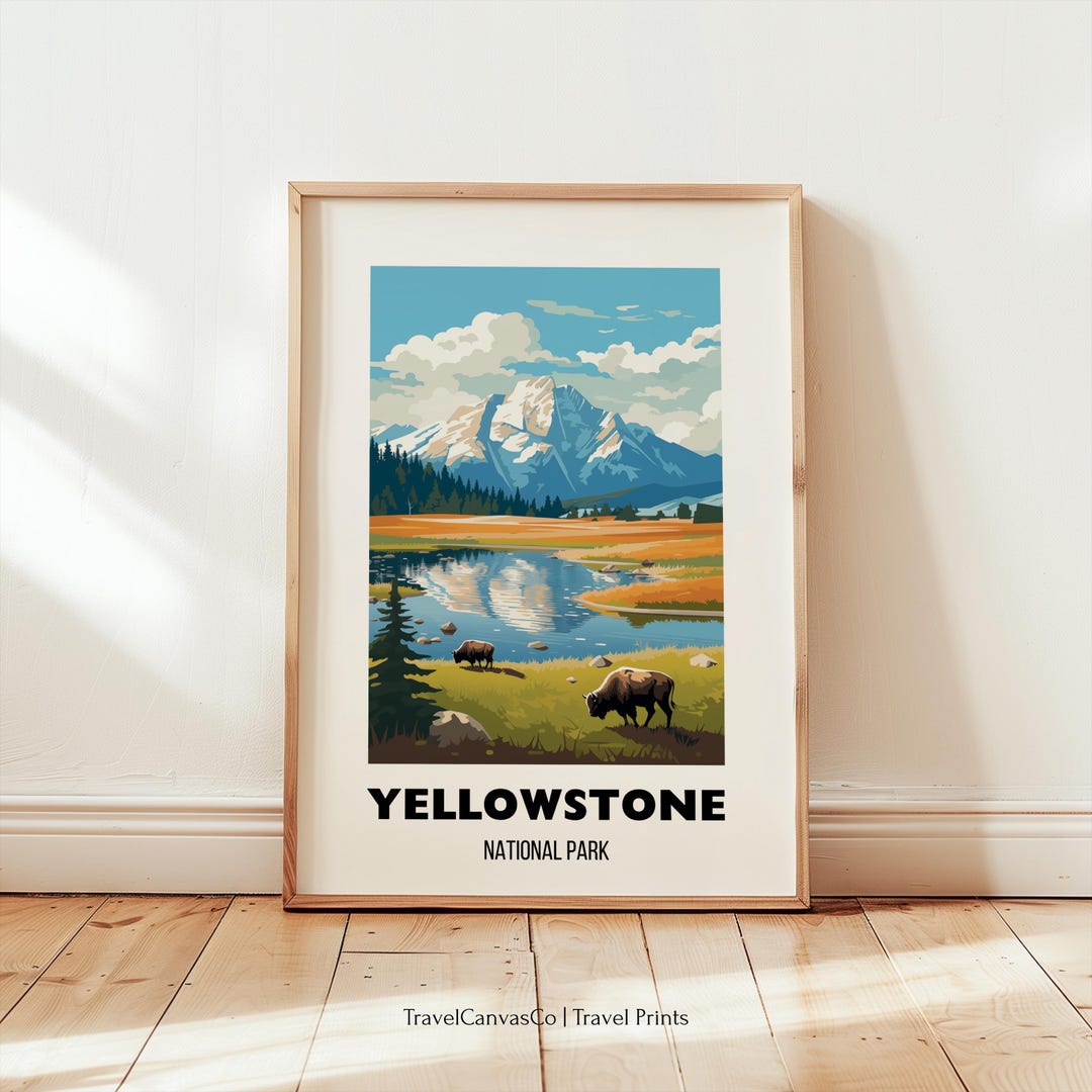 Yellowstone National Park Travel Poster Wall Art, Yellowstone Print ...