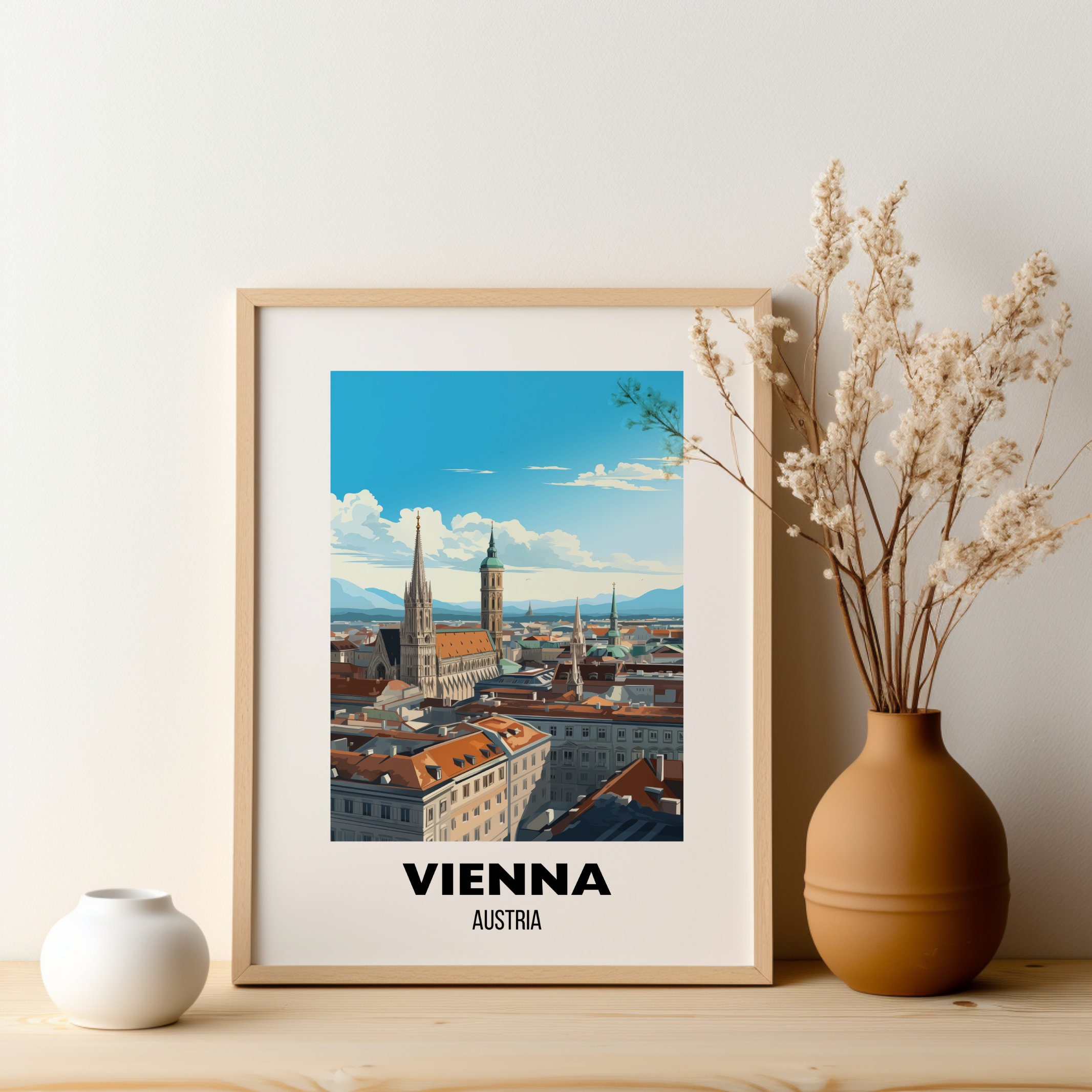 Vienna Travel Poster Wall Art, Retro Travel Poster, Europe Travel Print ...