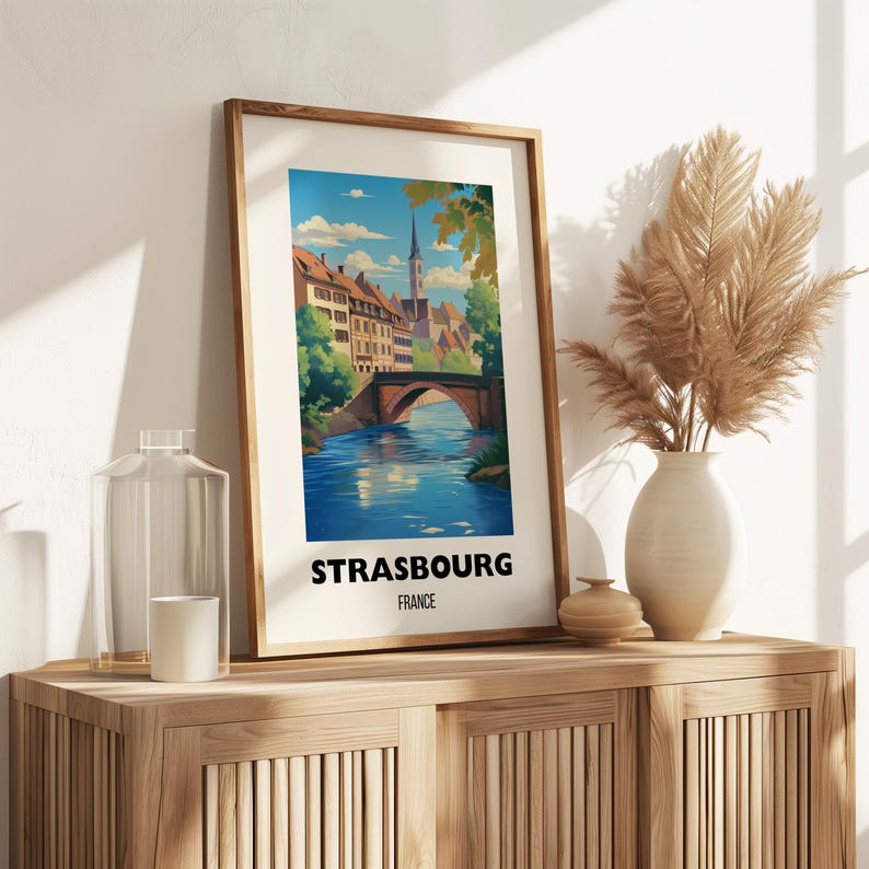 Strasbourg Travel Poster Wall Art, Strasbourg France Print, Strasbourg ...