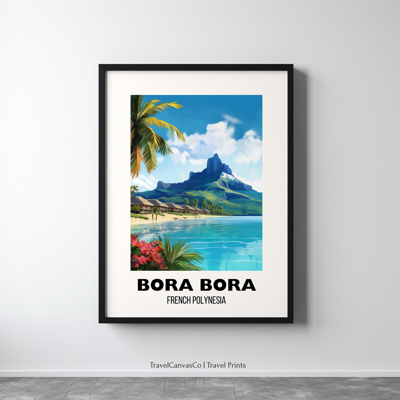 Bora Bora Island Travel Poster Wall Art, Bora Bora French Polynesia ...