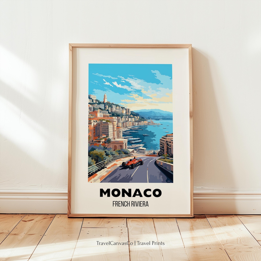 Monaco Grand Travel Poster Decor, Grand Prix Poster, Europe Travel ...
