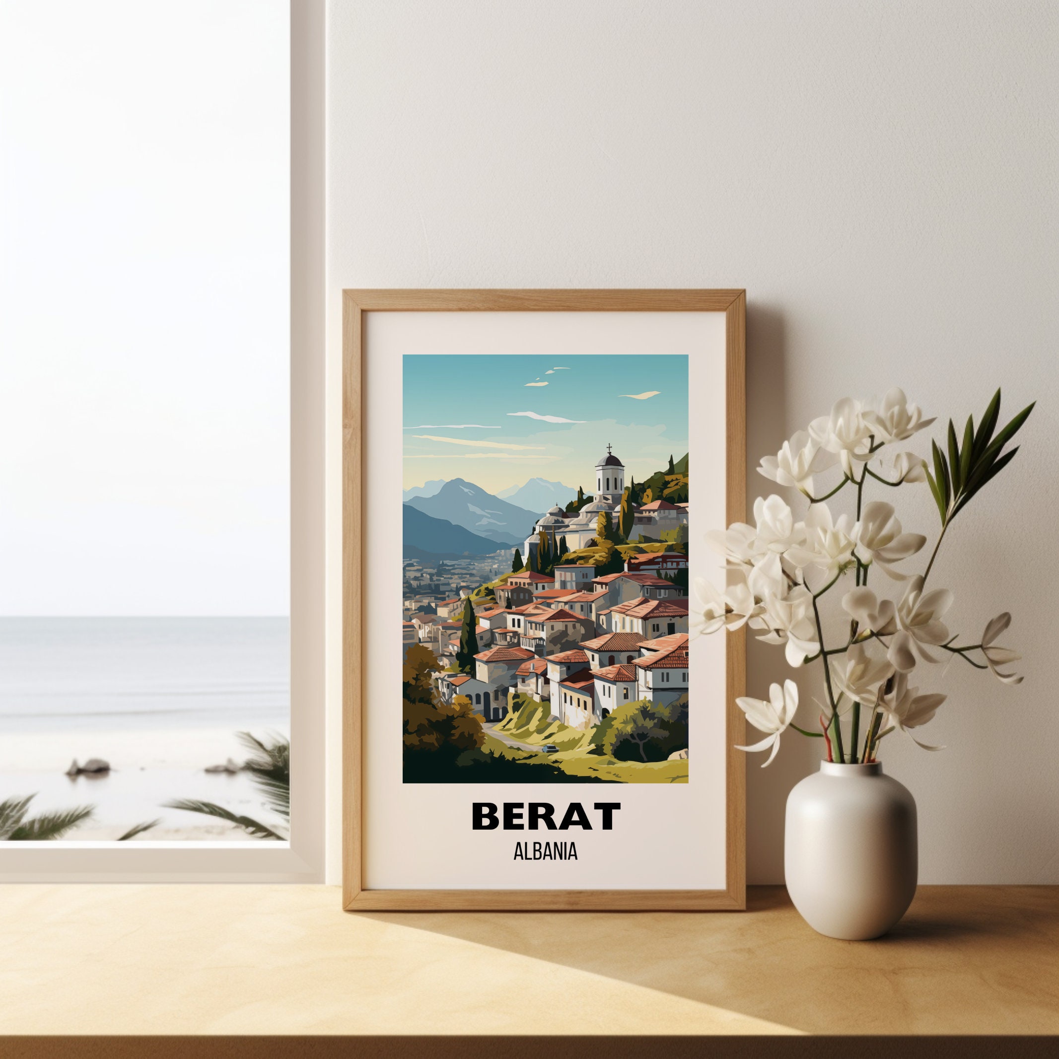 Berat Travel Print Wall Art, Printable City Poster, Berat Albania ...