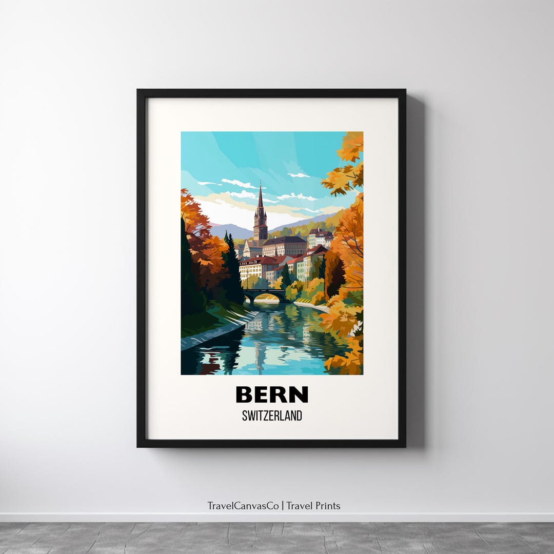 Bern Travel Print Wall Art, Bern Switzerland Poster, Switzerland Travel ...