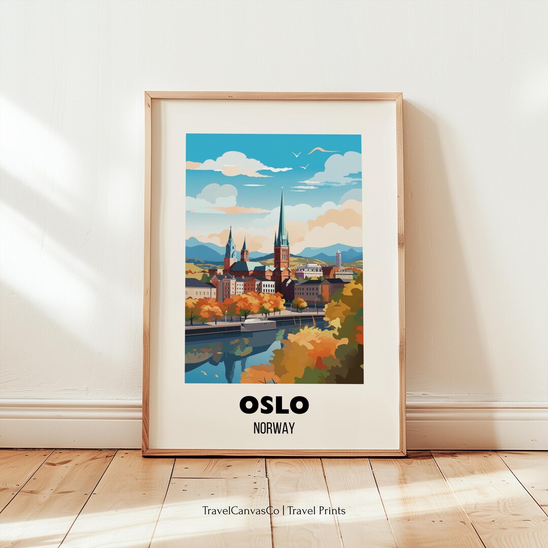 Oslo Travel Poster, Oslo Norway Poster, Oslo Travel Print, Norway Wall ...