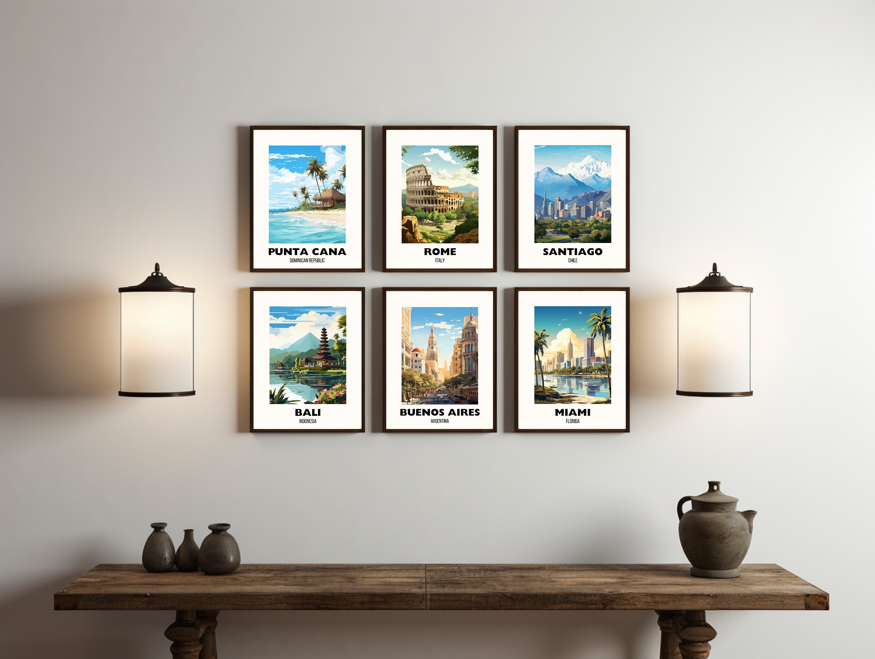 Custom Set of 6 Travel Prints, Personalized City Prints, Digital ...