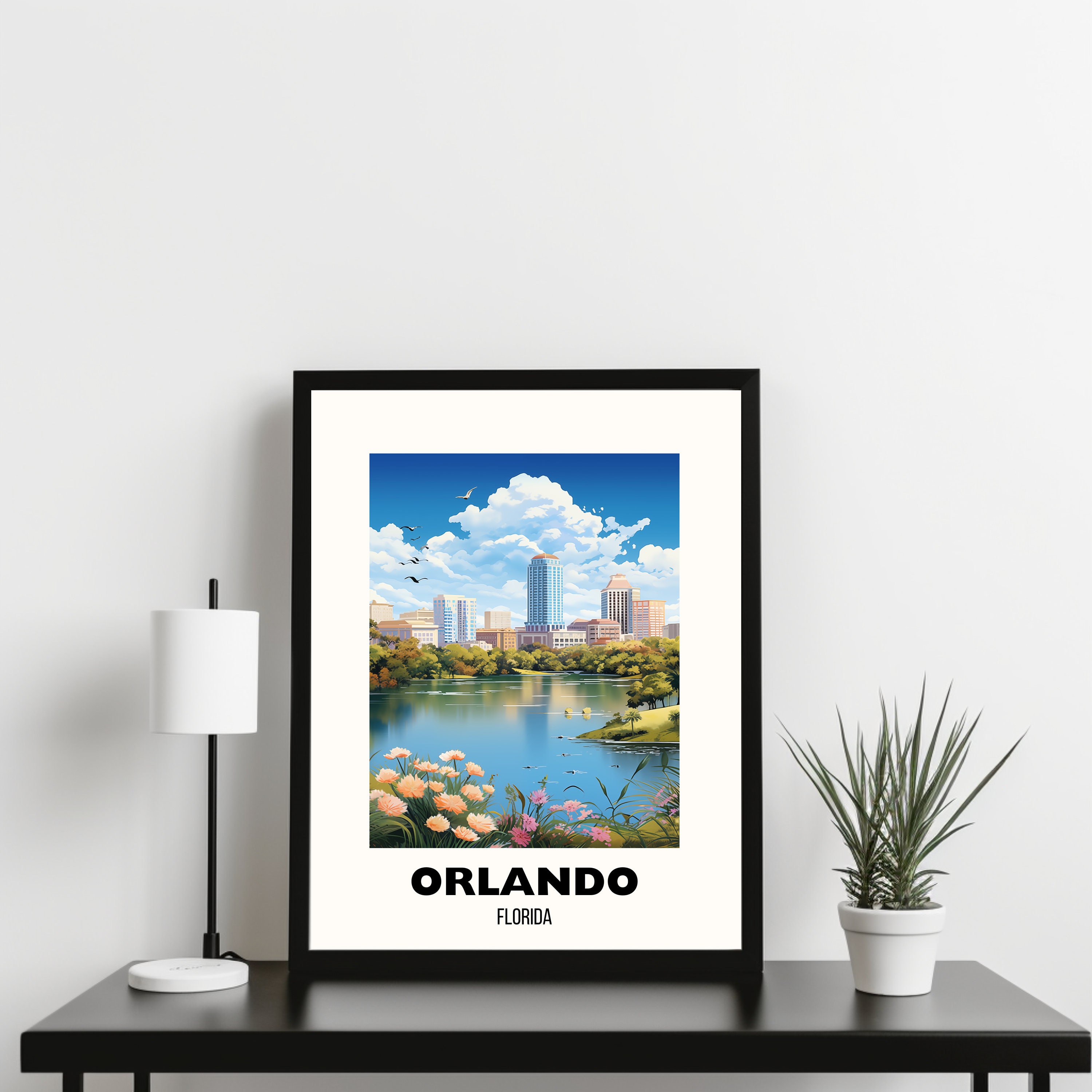 Orlando Travel Poster Wall Art, City Prints, Florida Travel Print ...