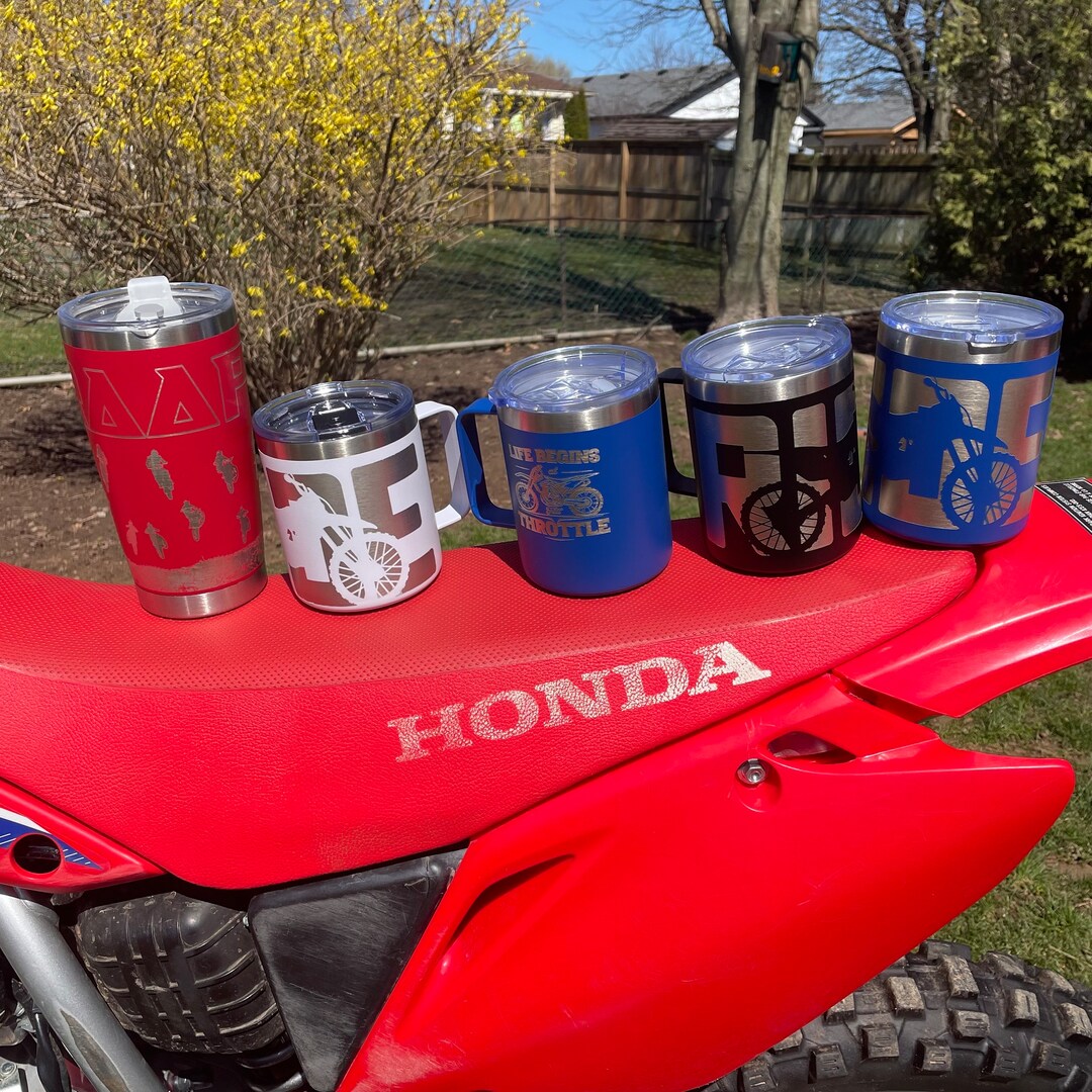 Dirt Bike Motocross 14 20oz Stainless Steel Laser Engraved Travel ...
