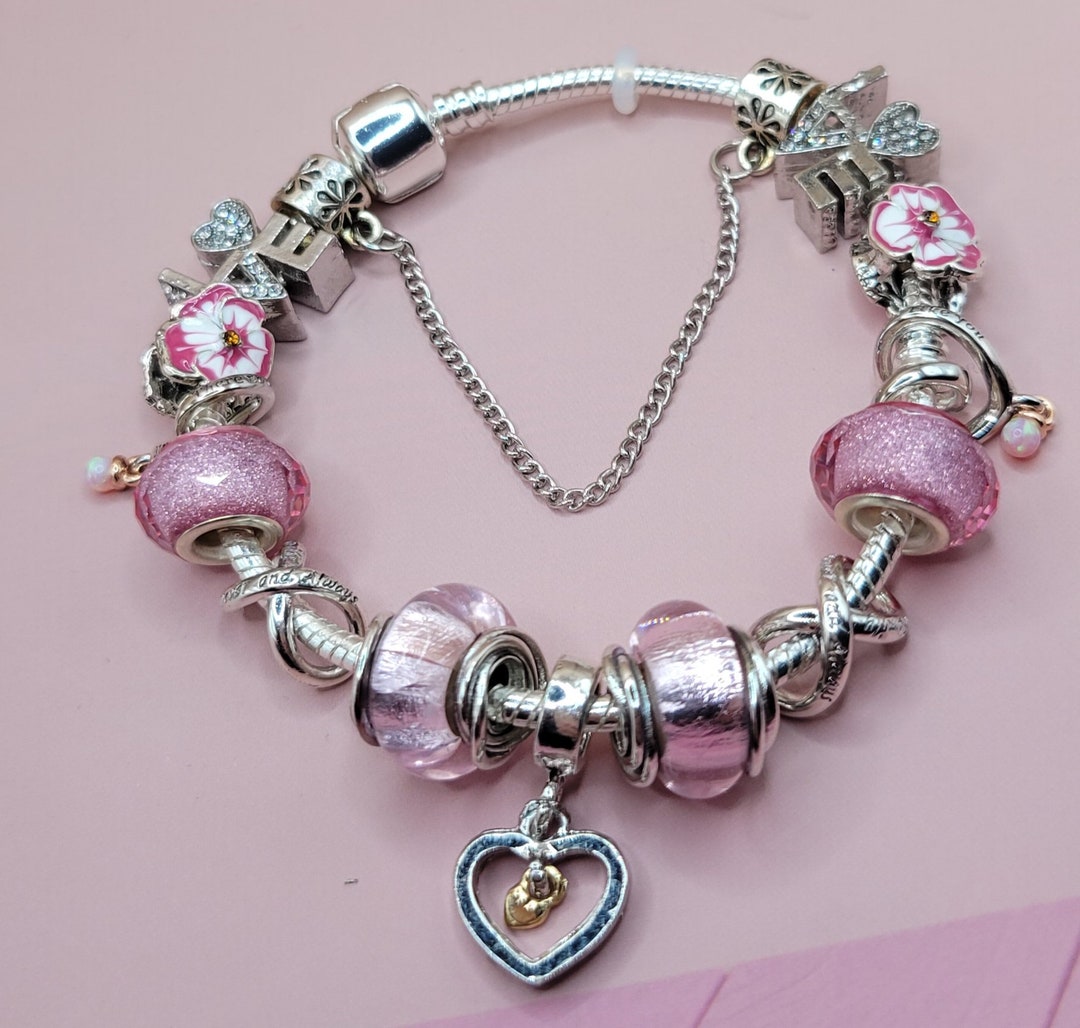 Pink Heart Forever Pandora Style Bracelet - Etsy
