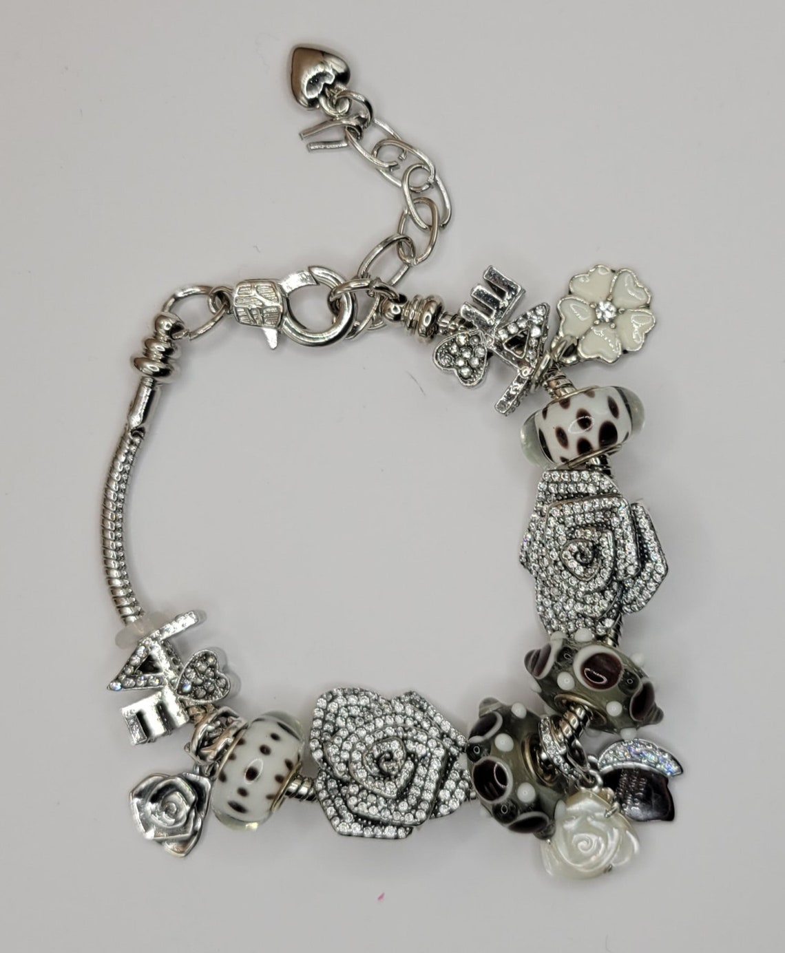 Unique Flower Roses Bead Bracelet - Etsy