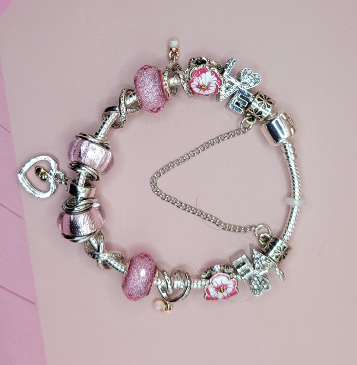 Pink Heart Forever Pandora Style Bracelet - Etsy