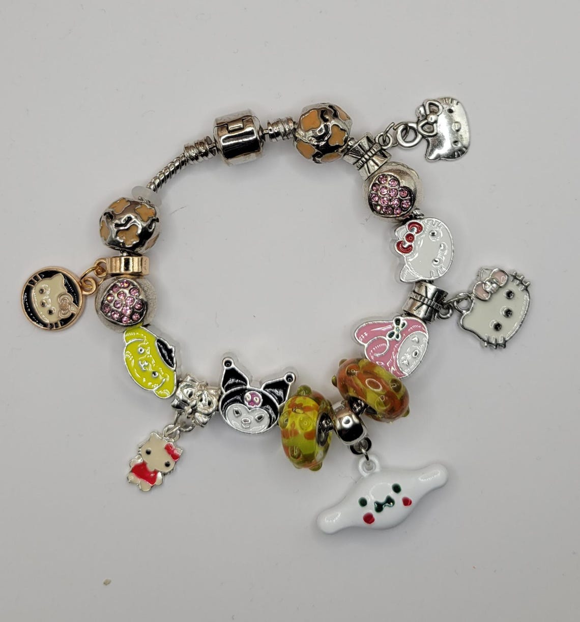 Cute Pink Kitty Pandora Like Bracelet - Etsy