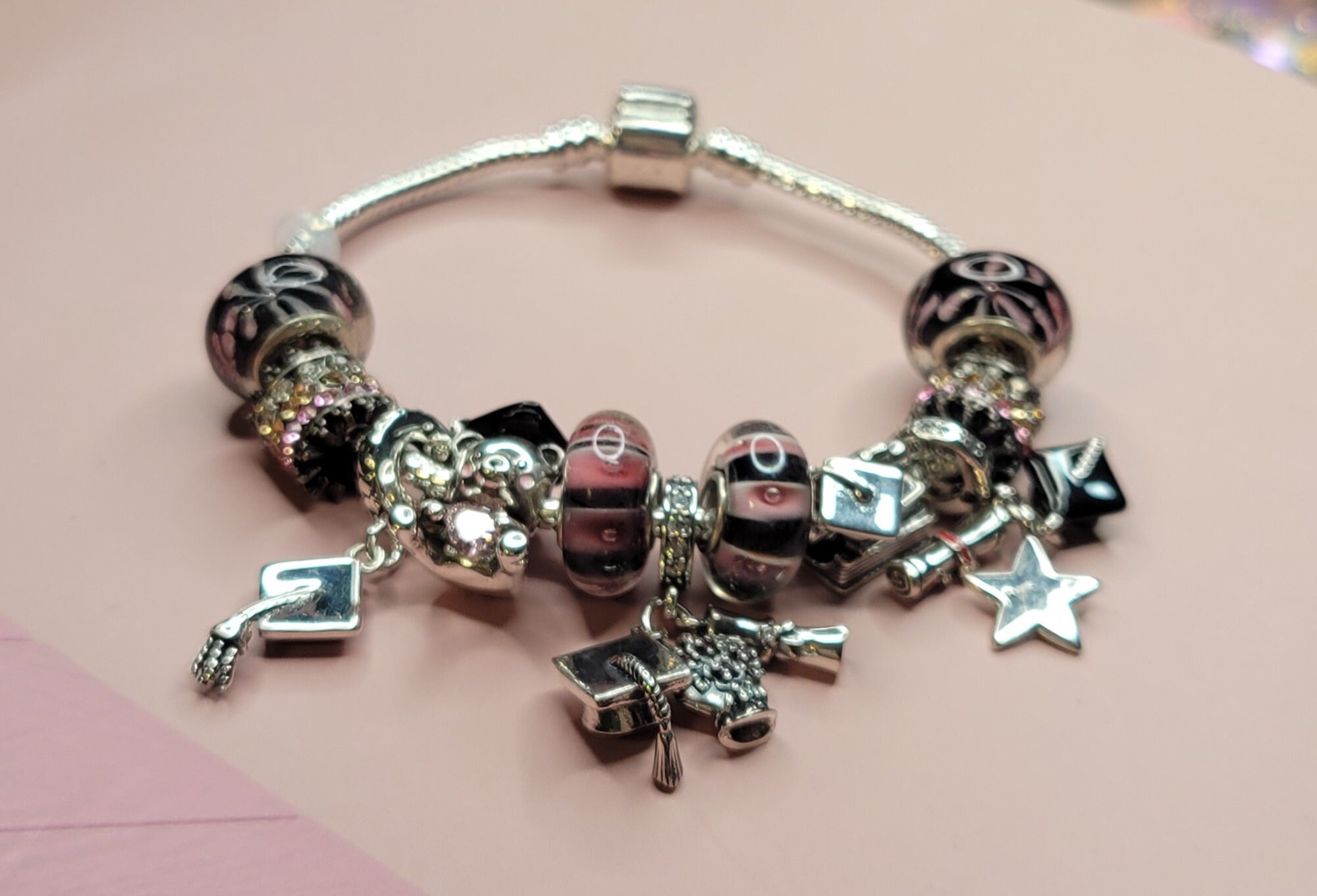 Graduation Theme Pandora Style Bracelet - Etsy