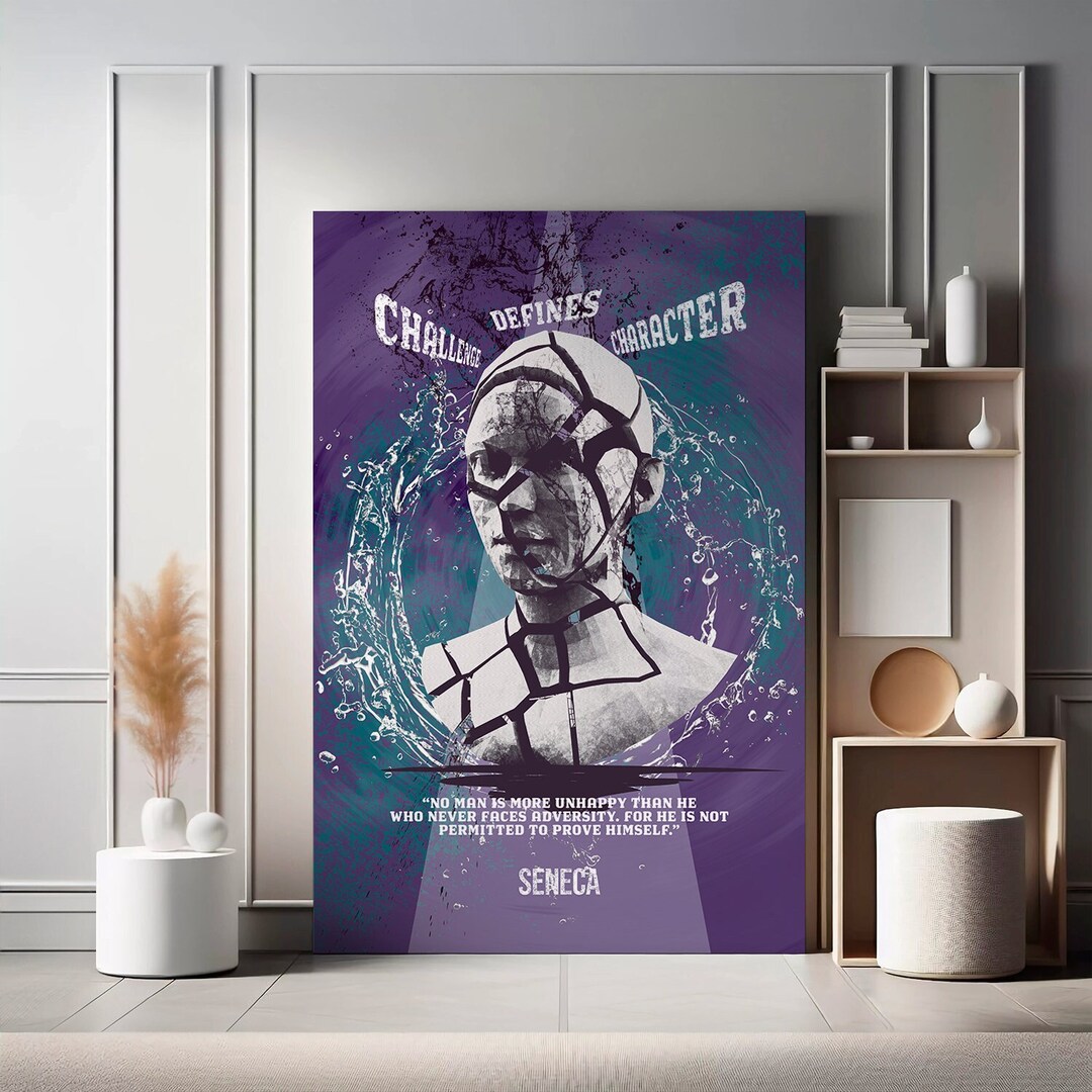 Challenge Defines Character - Stoic Seneca Motivational Wall Art ...