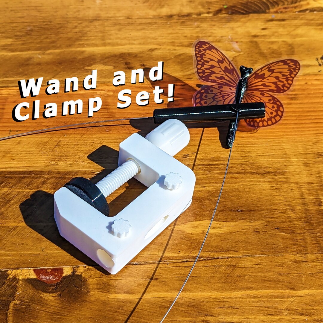 Monarch Butterfly Cat Wand & 3D Printed Clamp Toy Holder Set - Etsy