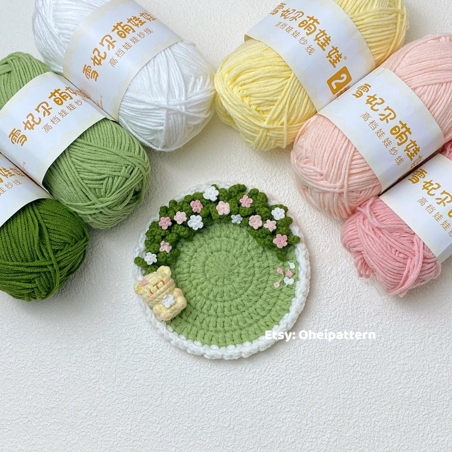 Bear and Flower Bush Coaster Crochet Pattern - Etsy