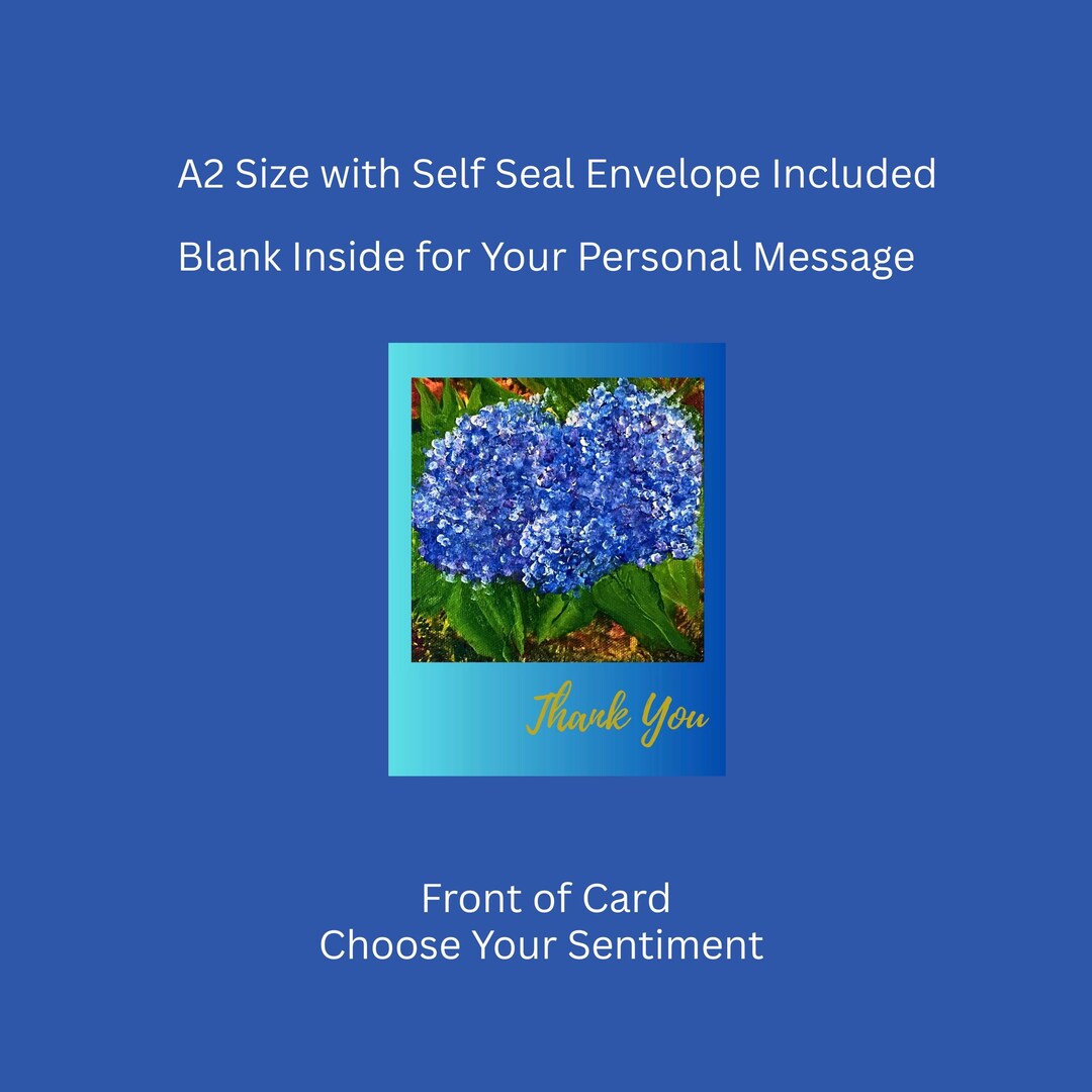 Hydrangea Floral Greeting|note Card (choose Sentiment) - Etsy