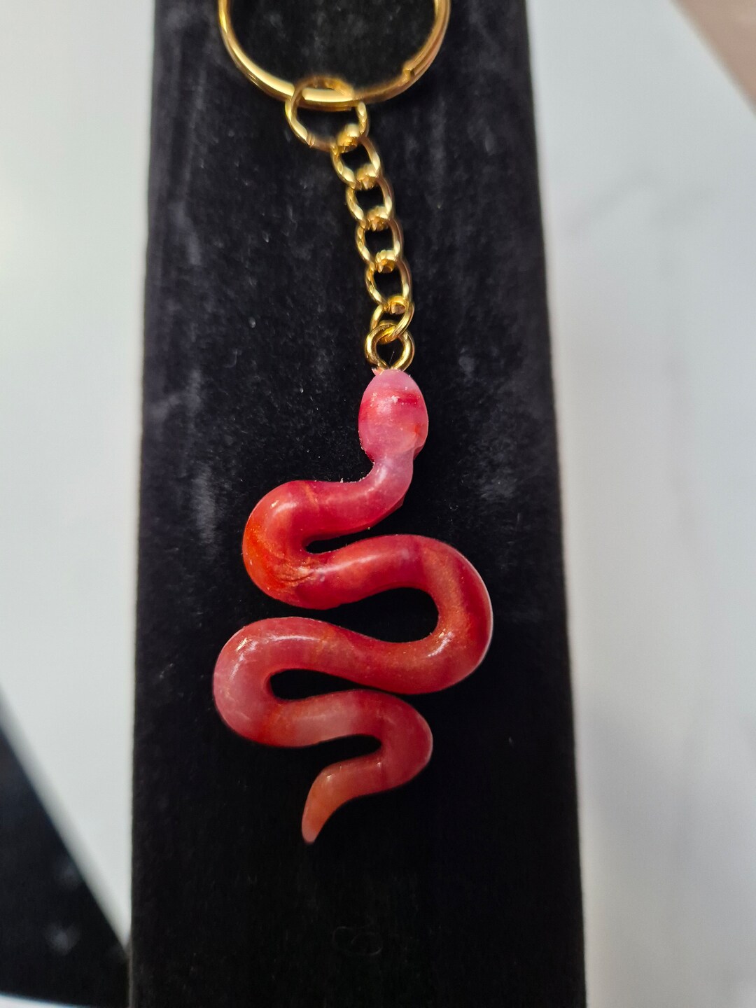 Polymer Clay Snake Keychain With Gold-plated Keyring - Etsy