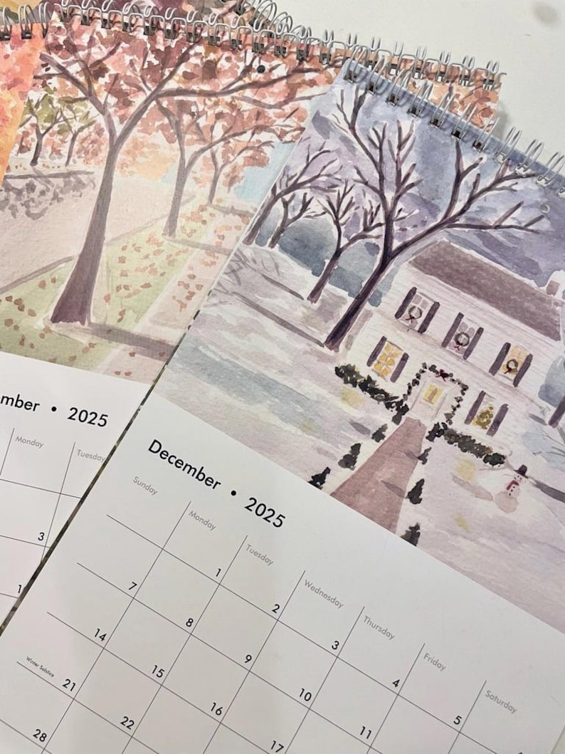 2025 Watercolor Calendar mini 11 X 7 Inch - Etsy UK