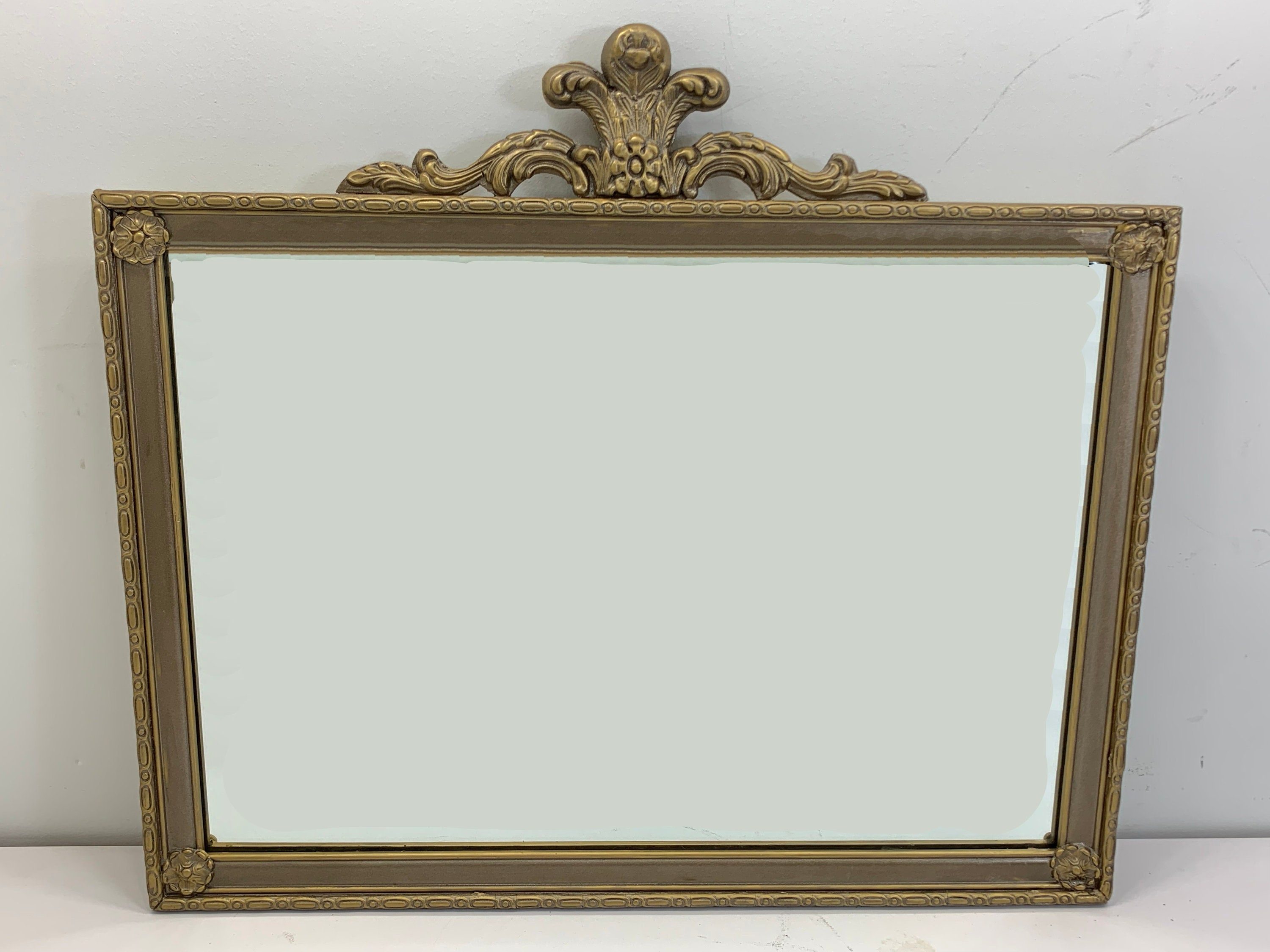 Antique Early 19th Century Gilt Gold Ornate Wall Mirror French Country Victorian Rectangle Large ...