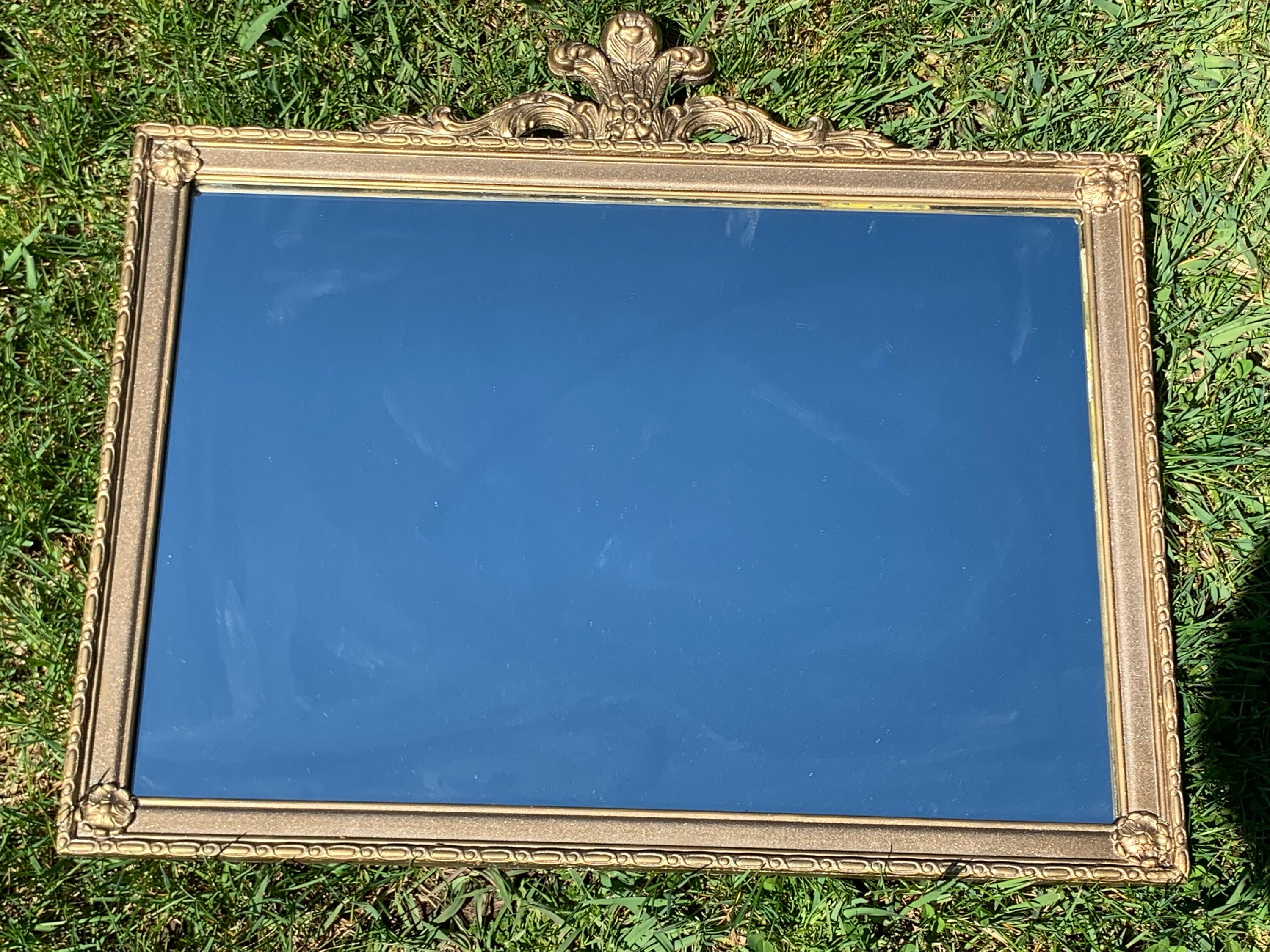 Antique Early 19th Century Gilt Gold Ornate Wall Mirror French Country ...