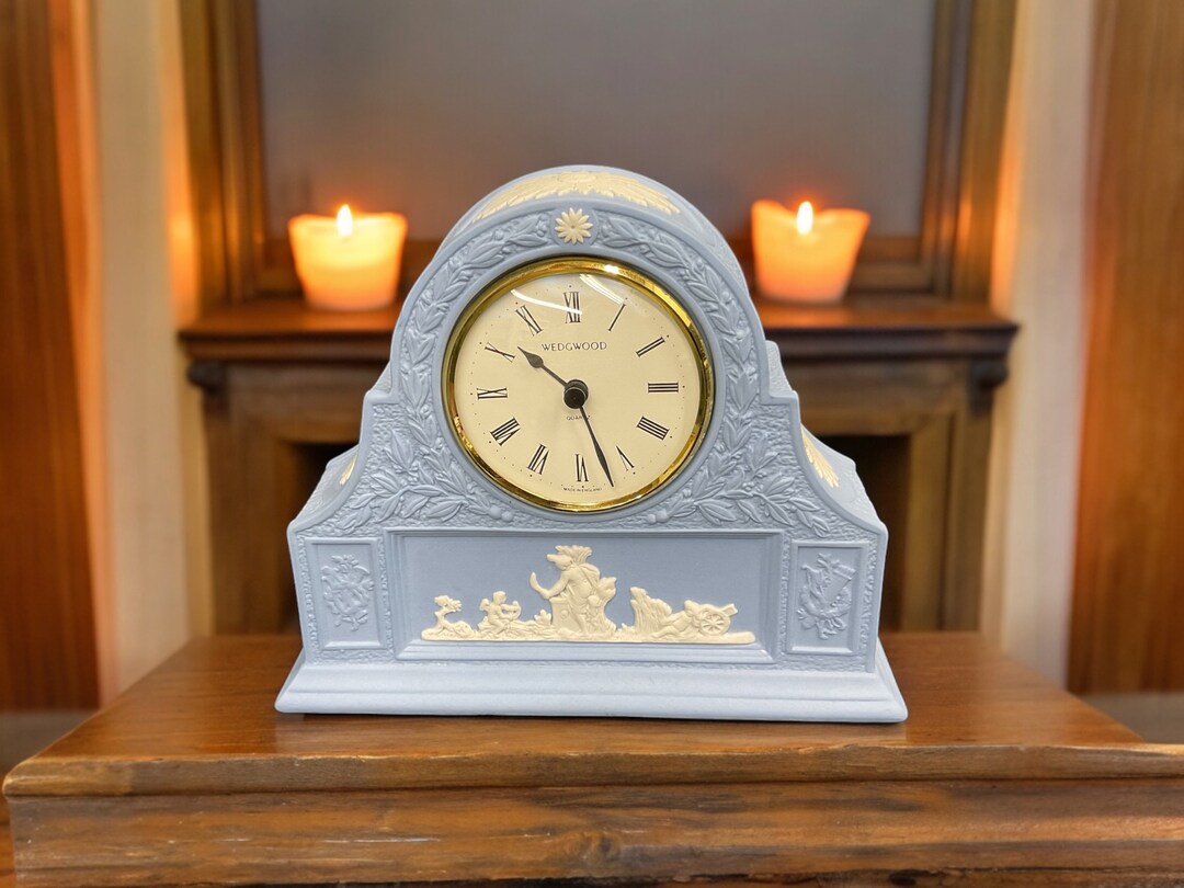 Wedgewood Light Blue Jasper Ware Mantle Clock 5 3/8 - Etsy