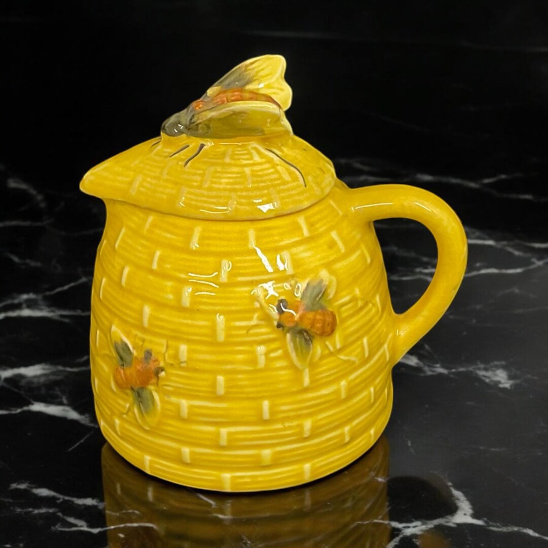 Vintage Beehive Honey Pitcher With Cork & Lid - Etsy