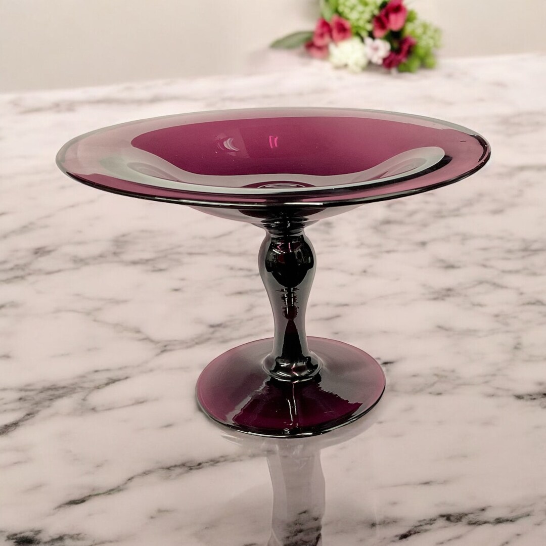 Carder Steuben Amethyst Glass Compote - Etsy