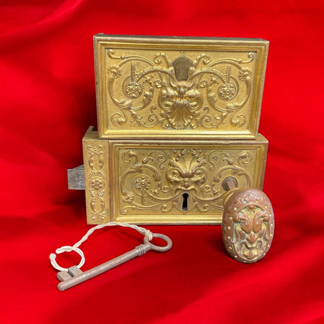 RARE Rococo Style Gilt Bronze Door Lock Set With Key - Etsy