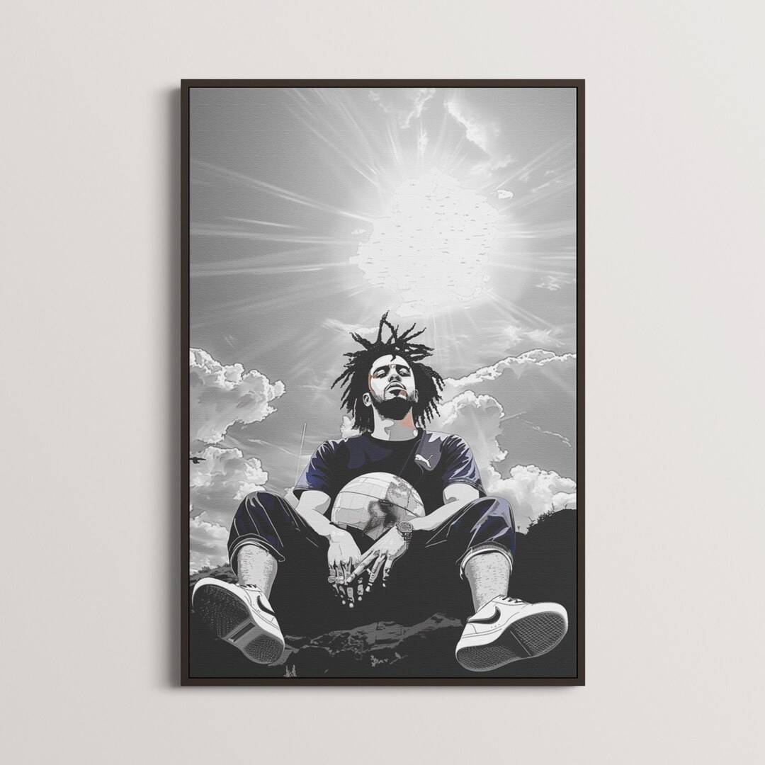 J Cole Poster, Hip Hop Icon Print, Hypebeast Wall Art, Modern Graffiti ...