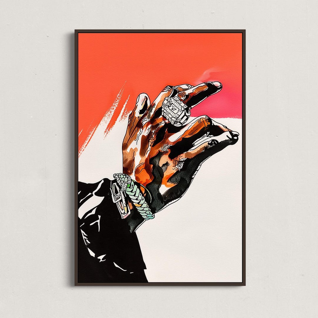 Hip Hop Poster, Jewelry and Chains, Street Art Print, Modern Urban Wall ...