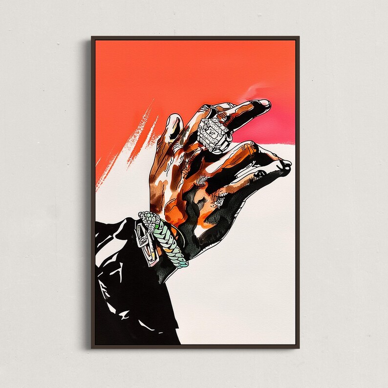 Hip Hop Poster, Jewelry and Chains, Street Art Print, Modern Urban Wall ...