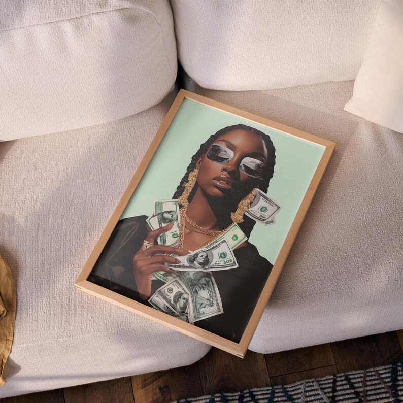 Female Hustle Poster, Money Motivation Art, Empowering Women Decor ...