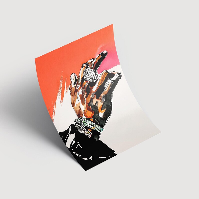 Hip Hop Poster, Jewelry and Chains, Street Art Print, Modern Urban Wall ...