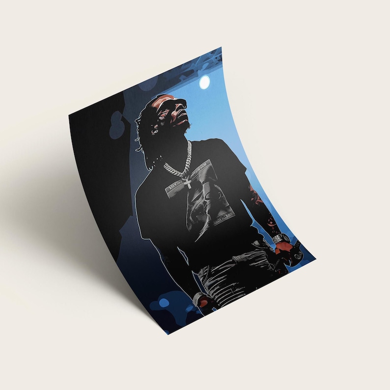 Gunna Poster, Modern Rap Icon Art, Urban Music Wall Decor, Hip Hop ...