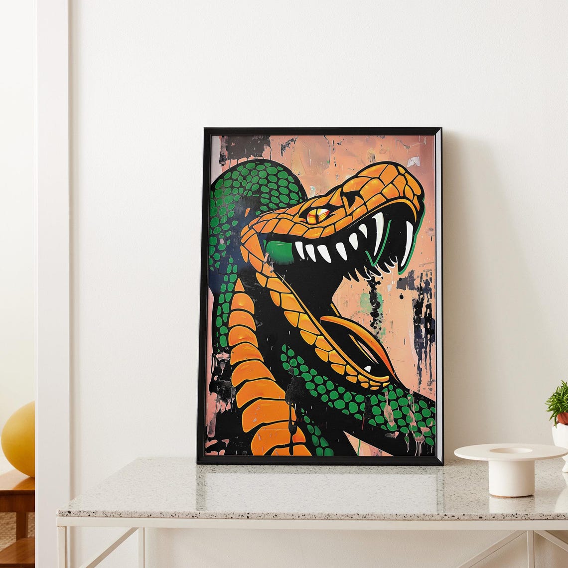 FAMU Rattlers Mascot Graffiti Poster, HBCU Art, Urban Wall Decor, Black ...
