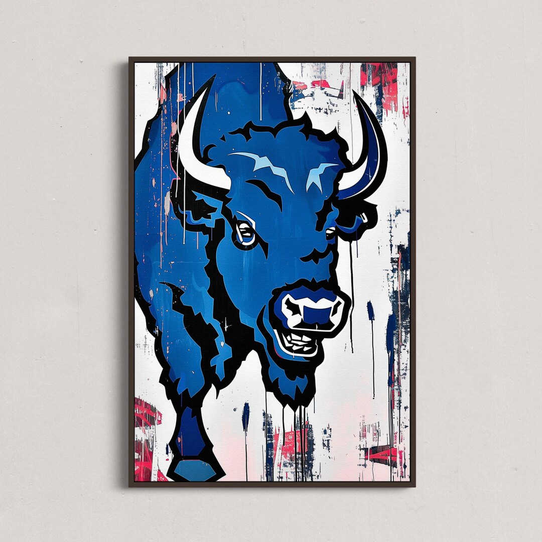 Howard Bison Mascot Graffiti Poster, HBCU Art, Urban Wall Decor, Black ...