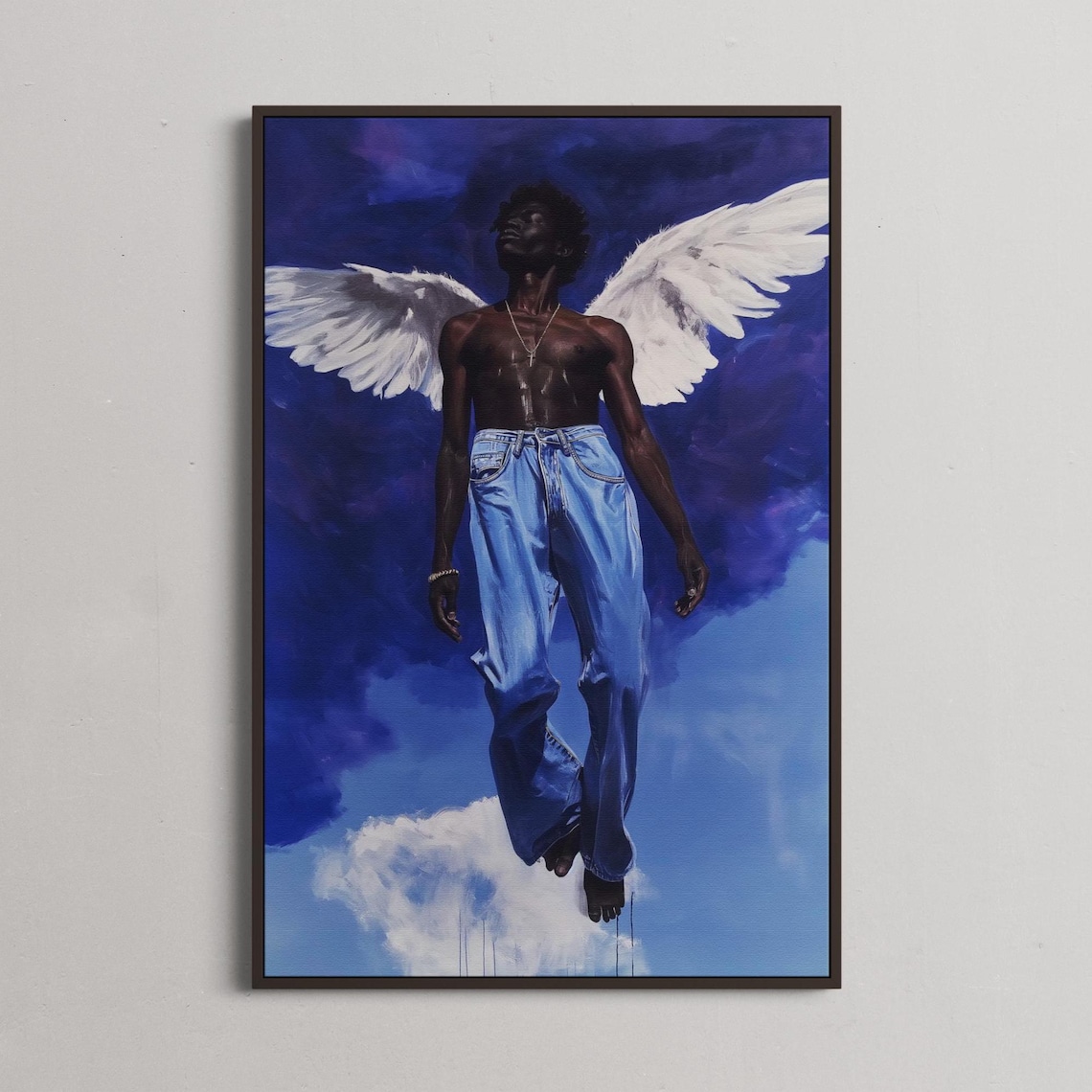 Black Boy Fly Poster, Urban Acrylic and Oil Painting, Modern Street Art ...