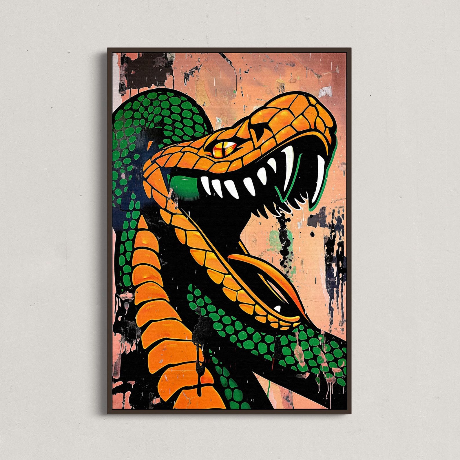 FAMU Rattlers Mascot Graffiti Poster, HBCU Art, Urban Wall Decor, Black ...