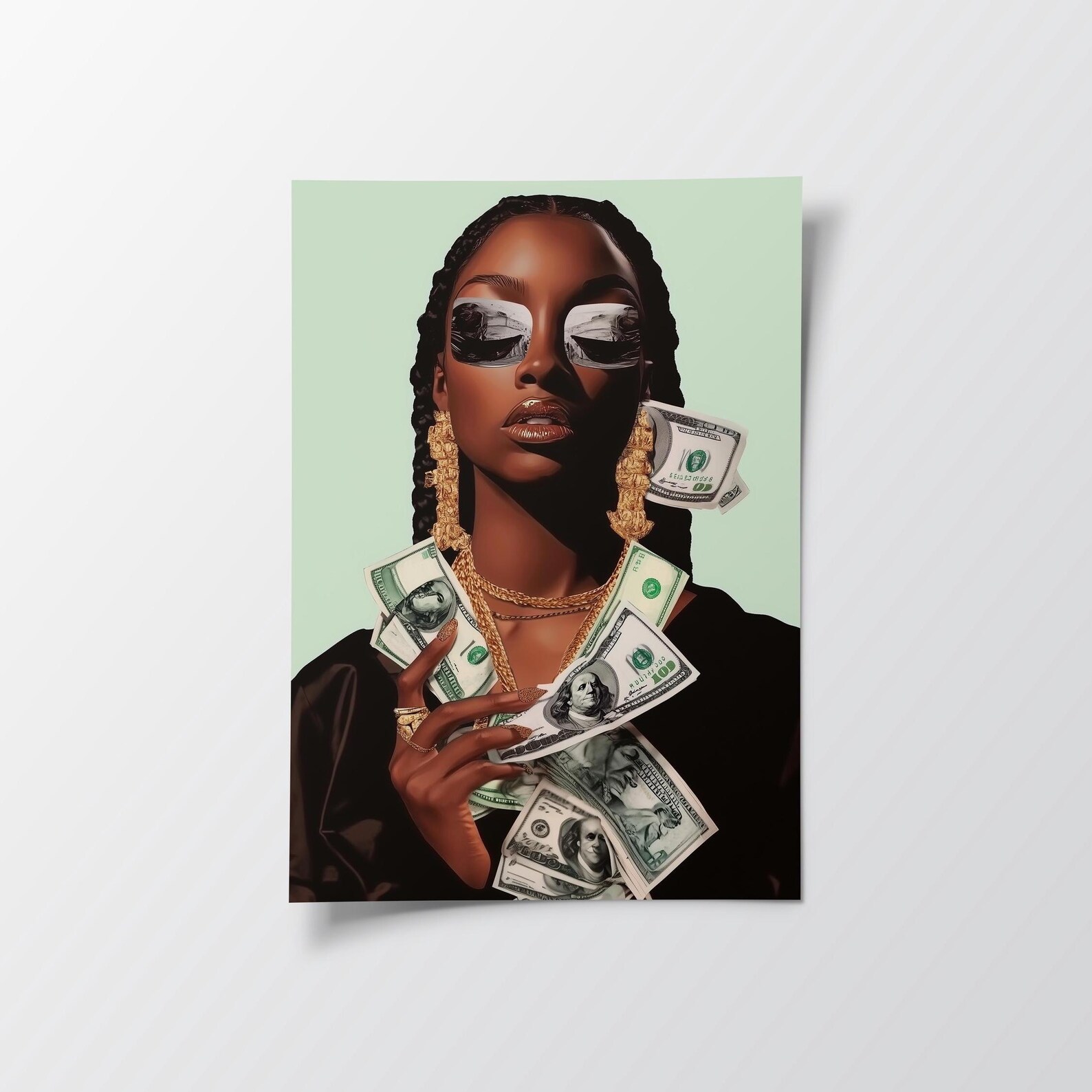 Female Hustle Poster, Money Motivation Art, Empowering Women Decor ...