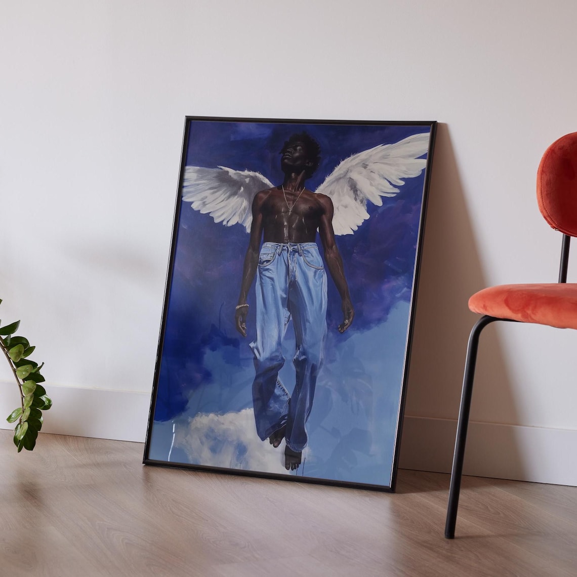 Black Boy Fly Poster, Urban Acrylic and Oil Painting, Modern Street Art ...