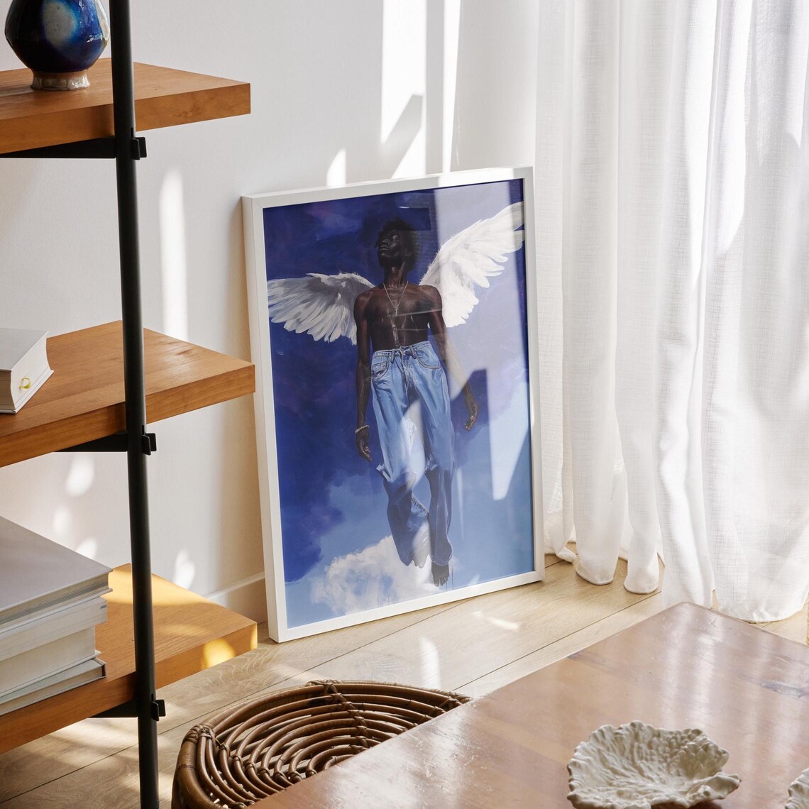 Black Boy Fly Poster, Urban Acrylic and Oil Painting, Modern Street Art ...