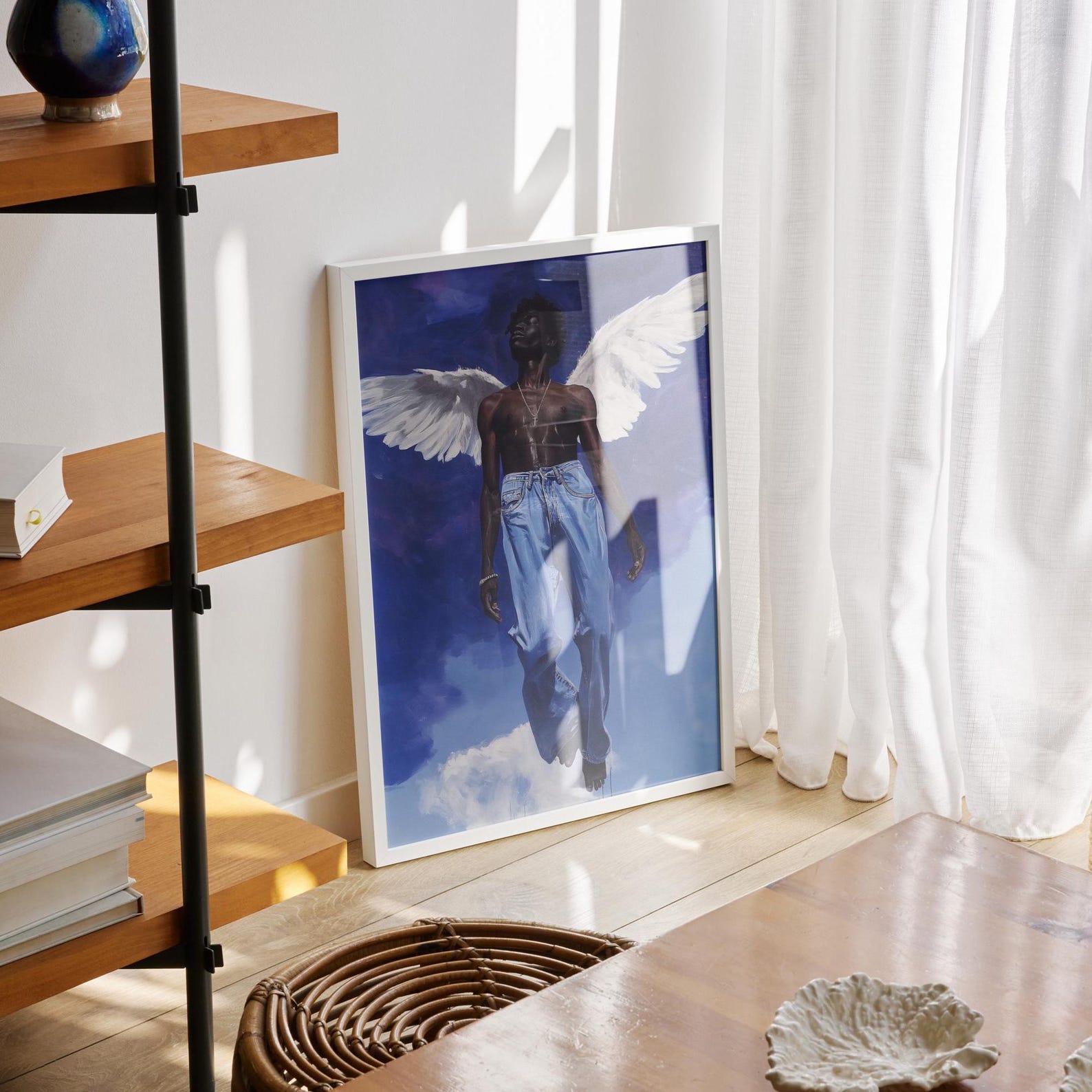 Black Boy Fly Poster, Urban Acrylic and Oil Painting, Modern Street Art ...