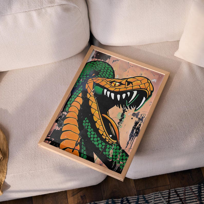 FAMU Rattlers Mascot Graffiti Poster, HBCU Art, Urban Wall Decor, Black ...