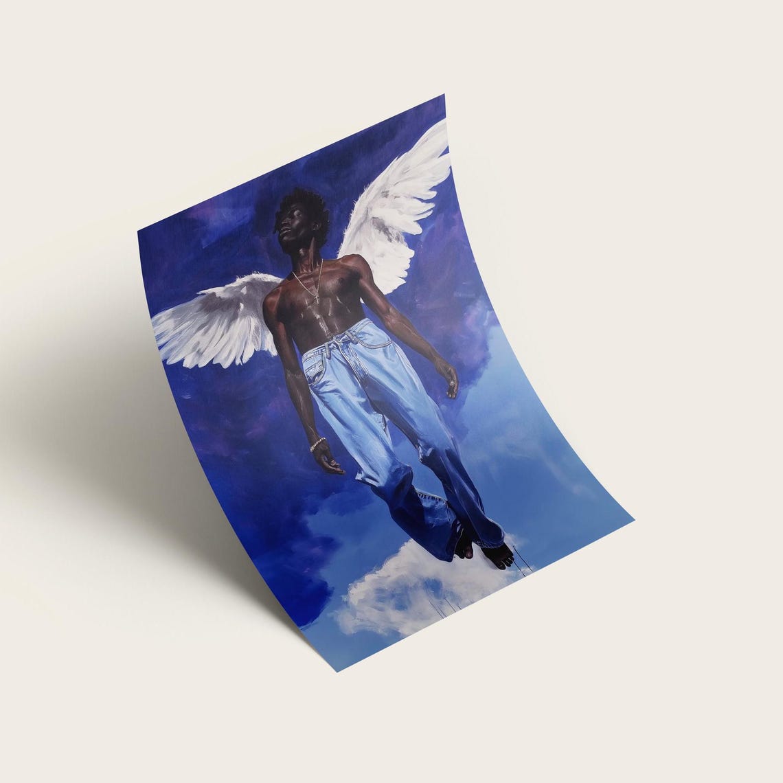 Black Boy Fly Poster, Urban Acrylic and Oil Painting, Modern Street Art ...