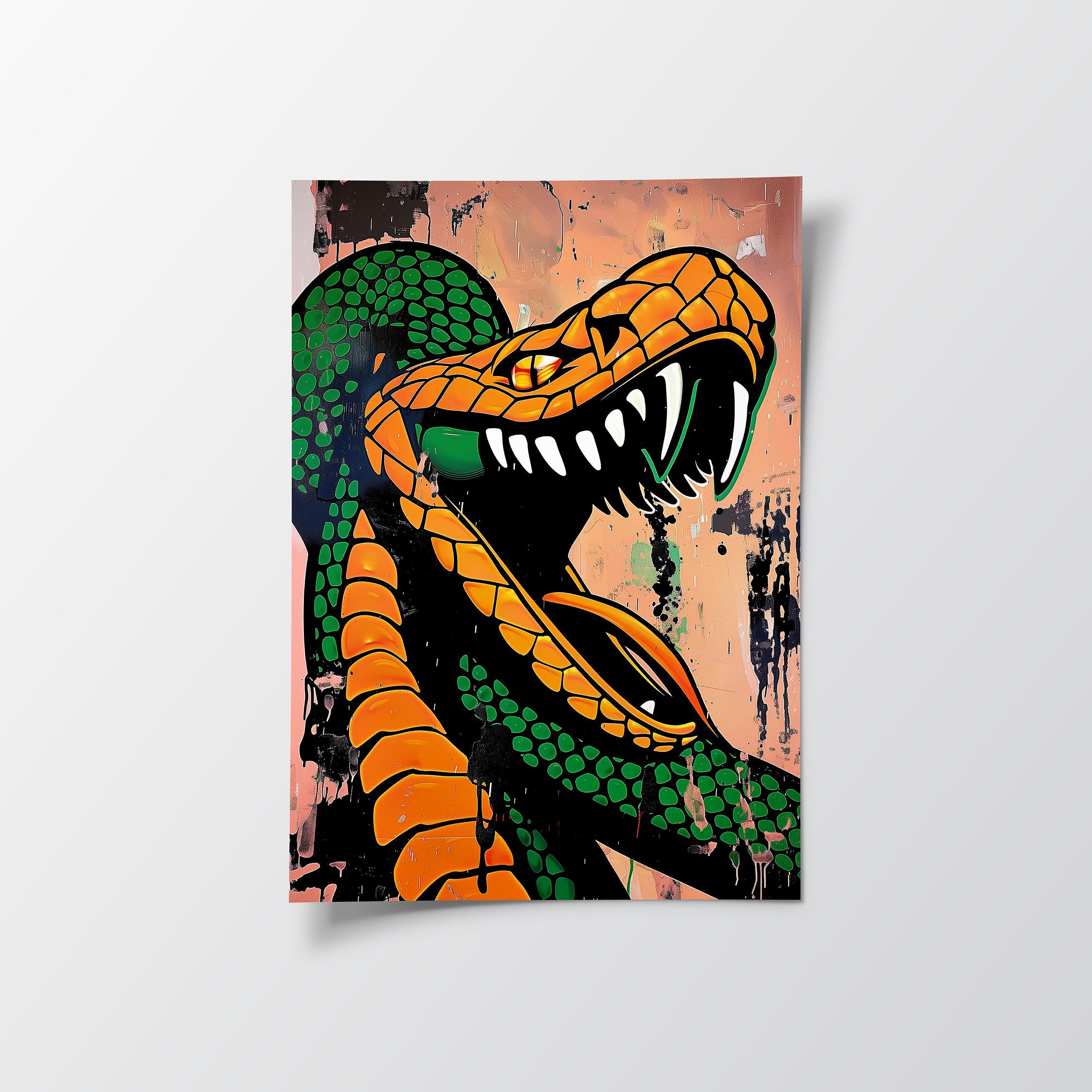 FAMU Rattlers Mascot Graffiti Poster, HBCU Art, Urban Wall Decor, Black ...