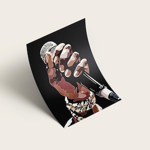Hip Hop Poster, Hand Holding Mic, Urban Music Wall Art, Rap Culture ...